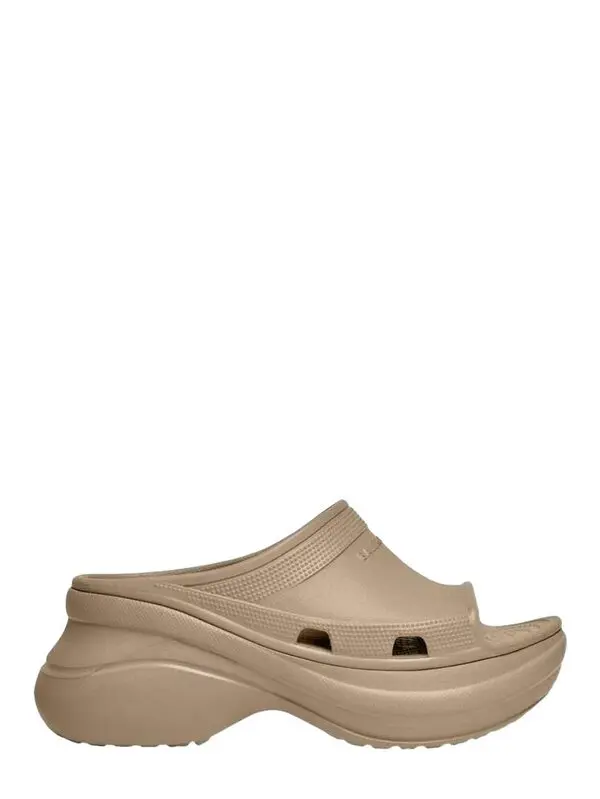 Balenciaga Pool Crocs Flat Sandals - Brown