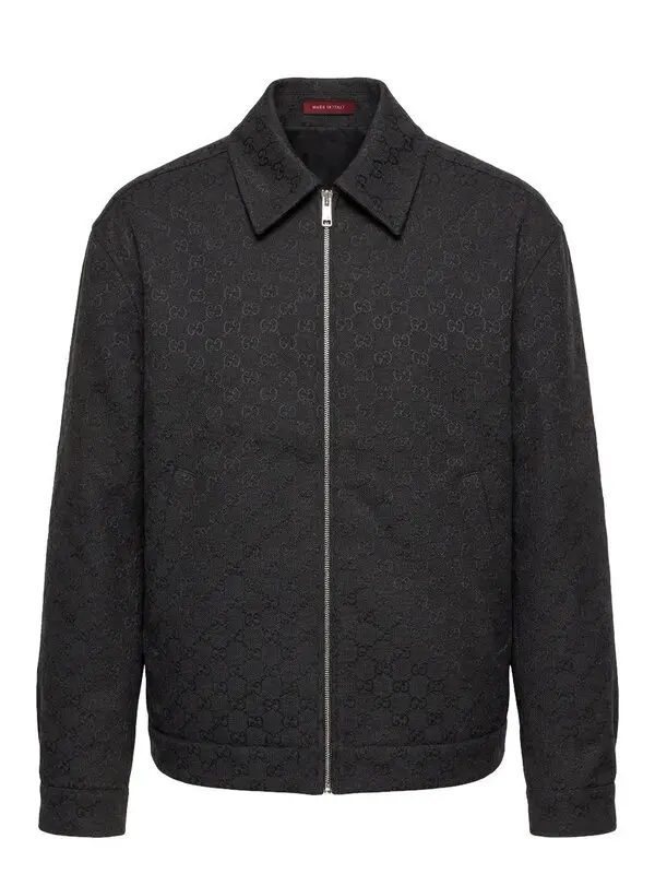 Gucci Reversible Gg Canvas And Nylon Jacket - Black