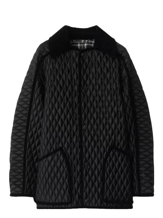 Burberry Quilted Long-sleeved Jacket - Black
