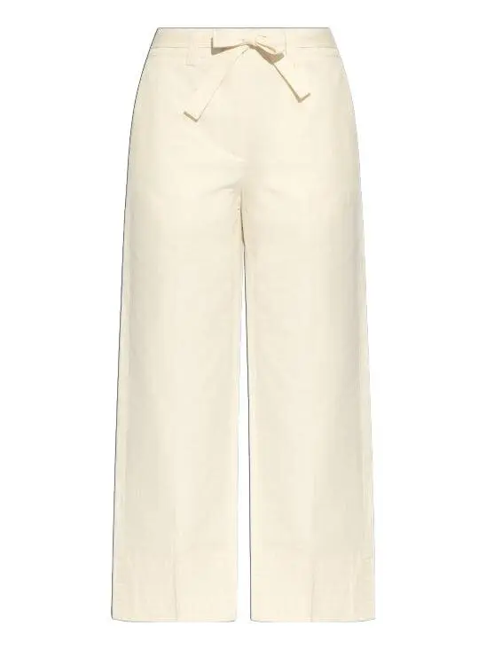 A.p.c. Cropped Straight Leg Pants With Bow Detail - White