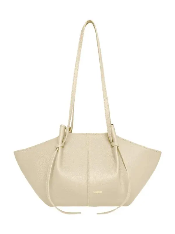 Yuzefi Mochi Angora Pebble Grained Leather Bag - Nude