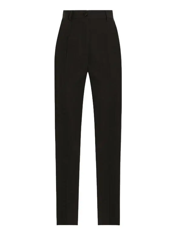 Dolce & Gabbana High-waisted Pleated Dress Pants - Black