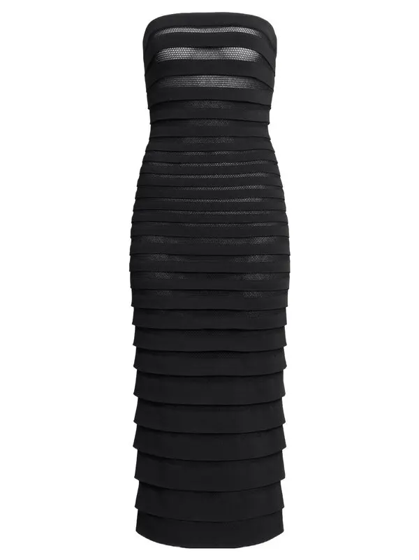 Alaïa Strapless Textured Knit Dress - Black