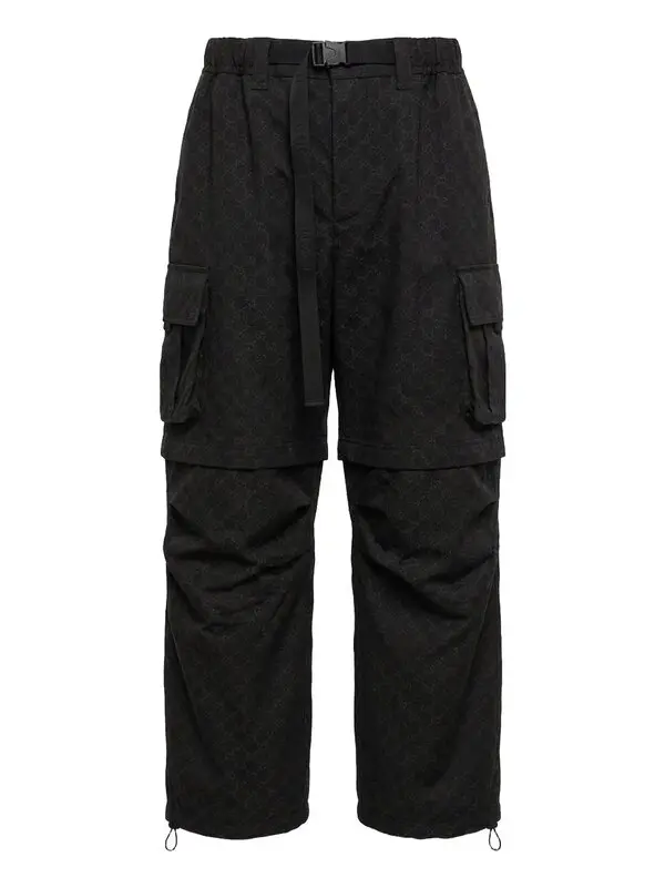 Gucci Gg Monogram Cargo Pants - Black