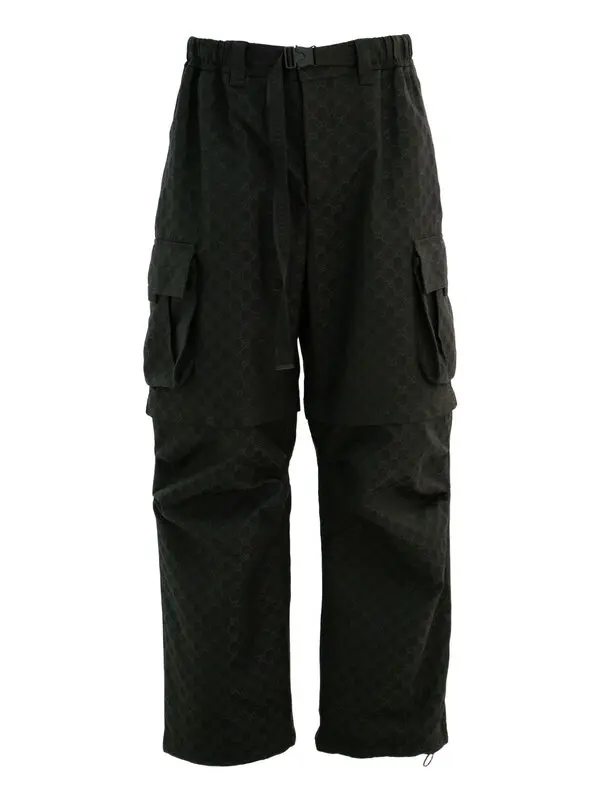 Gucci Gg Monogram Cargo Pants - Black