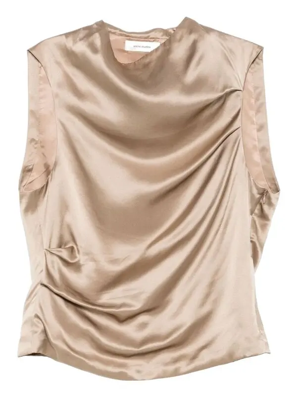 ENTIRE STUDIOS Draped Sleeveless Top - Nude