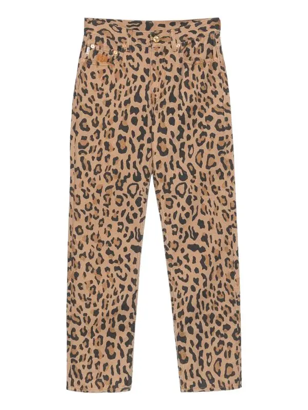 BLAZÉ MILANO Paso Jeans In Leopard Print - Nude