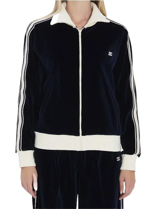 Celine Velvet Track Jacket - Black