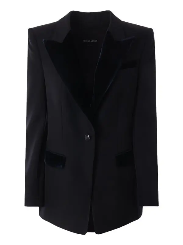 Giorgio Armani Barathea Single-breasted Tailored Jacket - Black