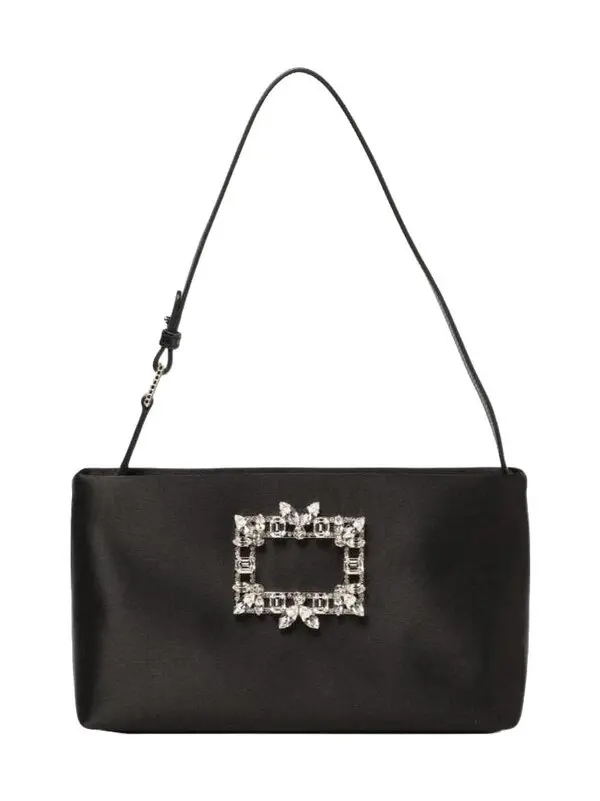 ROGER VIVIER Night Lily Broche Vivier Buckle Mini Bag - Black