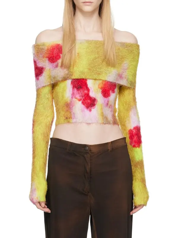 Acne Studios Off-the-shoulder Knit Sweater - Multicolor