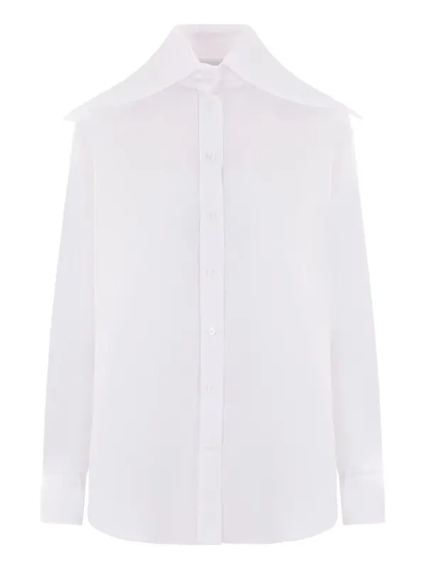 Alexander McQueen Oversized Pointed Collar Poplin Shirt - White