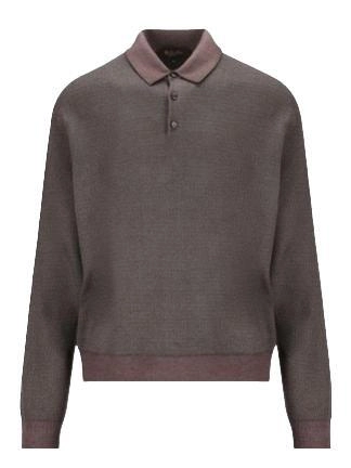 Loro Piana Long-sleeved Buttoned Polo Shirt - Black