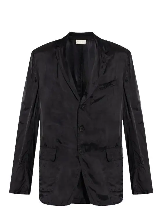 Dries Van Noten Single-breasted Tailored Blazer - Black