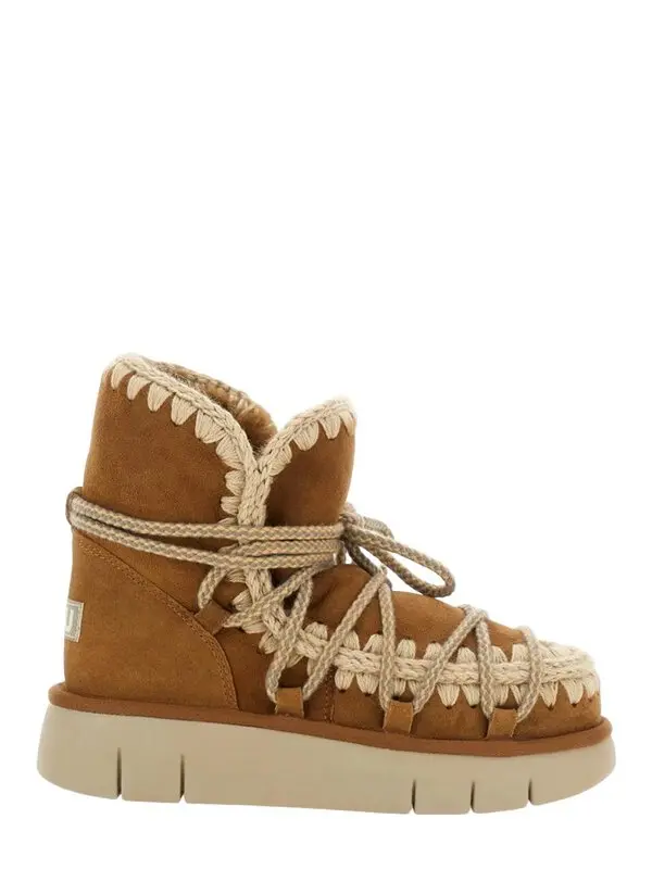 Mou Bounce Lace-up Platform Boots - Brown