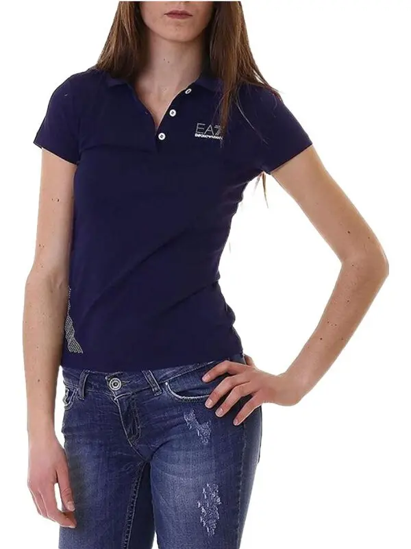 EA7 Logo Short-sleeve Polo Shirt - Black