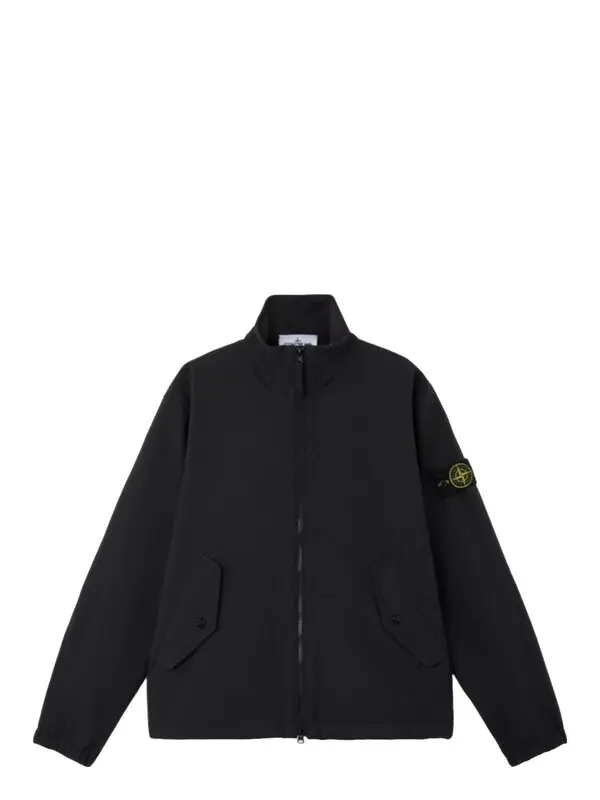 Stone Island High Neck Zip-up Jacket - Black