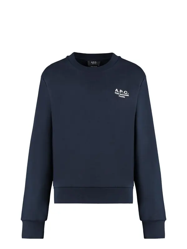 A.p.c. Rue Madame Logo Embroidered Crewneck Sweatshirt - Black