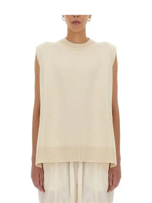 JIL SANDER Wool Knitted Vest - Nude