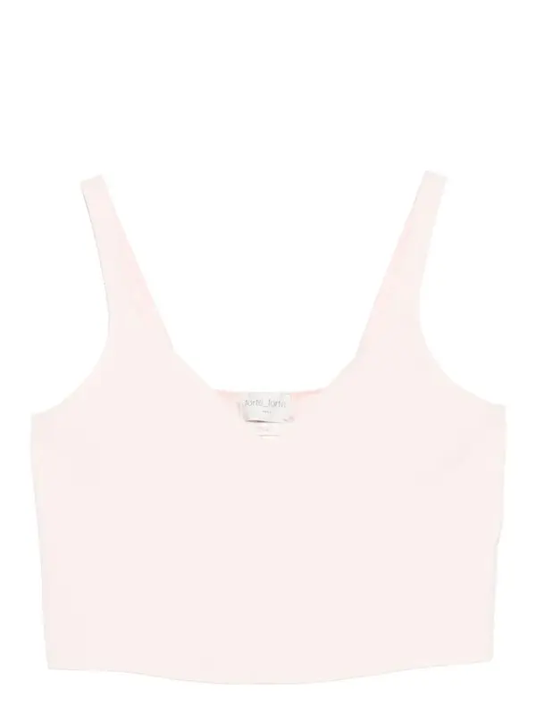 FORTE_FORTE Cropped V-neck Tank Top - Pink