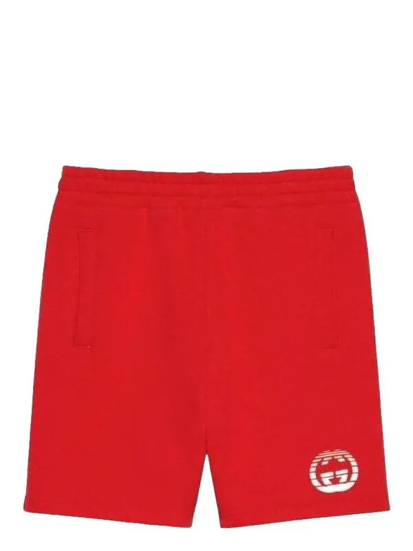 Gucci Interlocking G Disk Print Shorts - Red