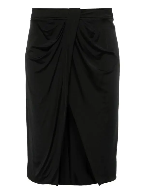 TOM FORD Lustrous Jersey Wrap Draped Skirt - Black
