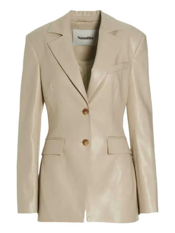 Nanushka Single-breasted Tailored Blazer - Nude