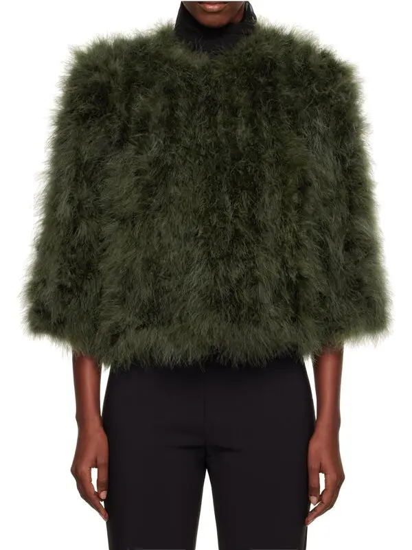 YVES SALOMON Feather Jacket - Green