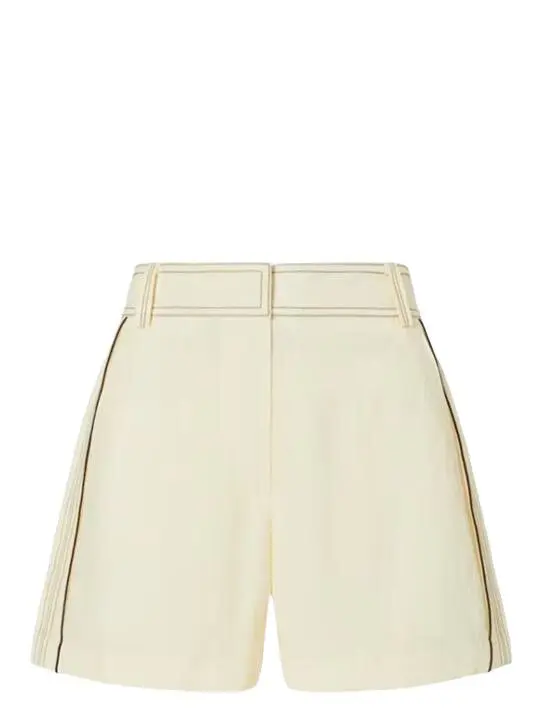 Tory Burch Pleated High-waisted Shorts - White