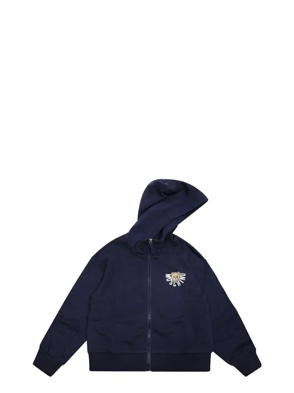 Moschino Teddy Bear-print Zip-up Hoodie - Blunavy