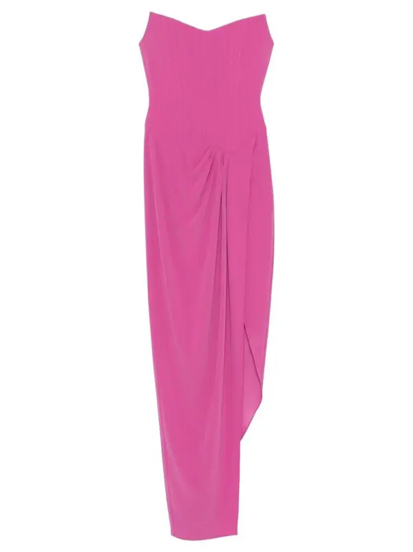 Alex Perry Corset Draped Maxi Dress - Pink
