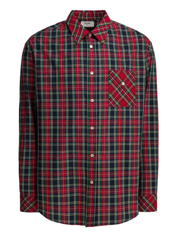 Celine Shirt In Tartan Cotton - Black