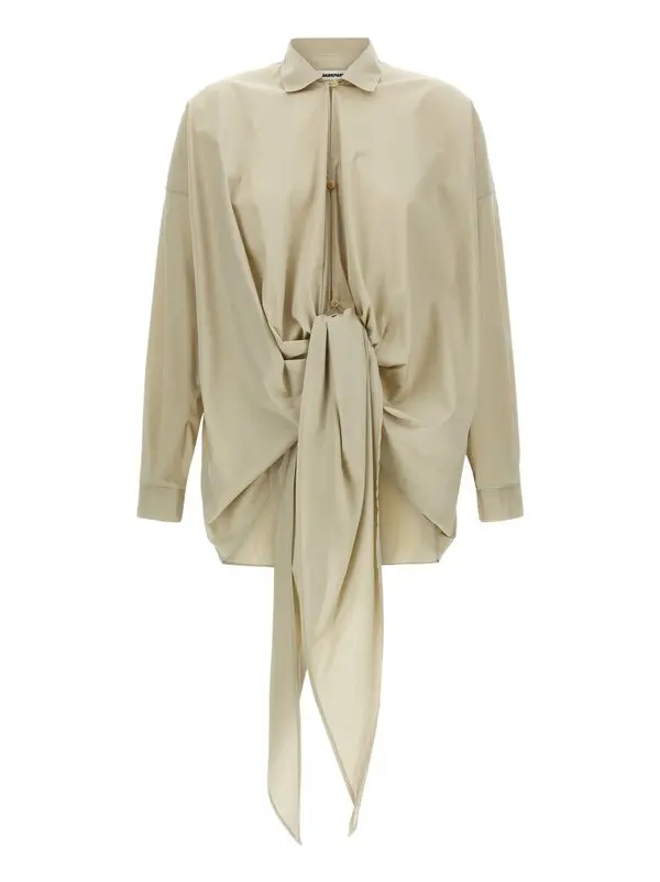 DARKPARK Romy Oversized Tie-front Shirt - Nude