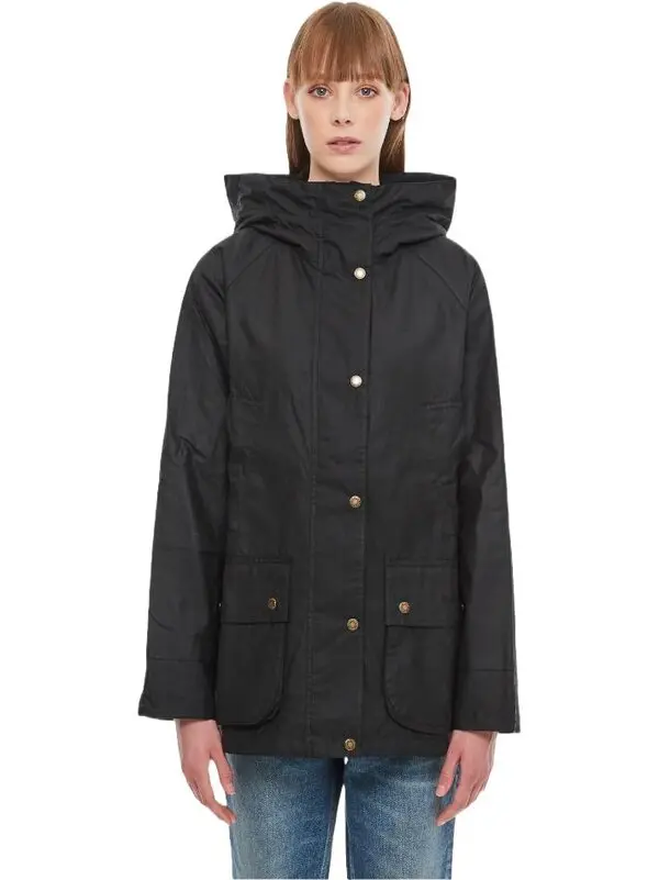 Barbour Press-stud Hooded Jacket - Black
