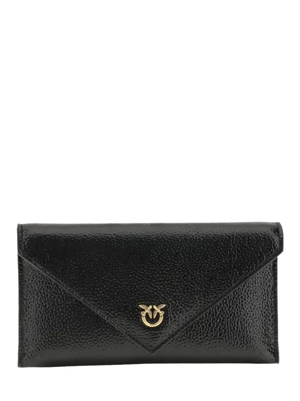 Pinko Love Birds Logo Detailed Clutch - Black