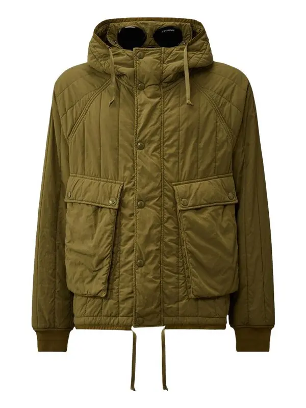 C.P. COMPANY Hooded Quilted Jacket - Green