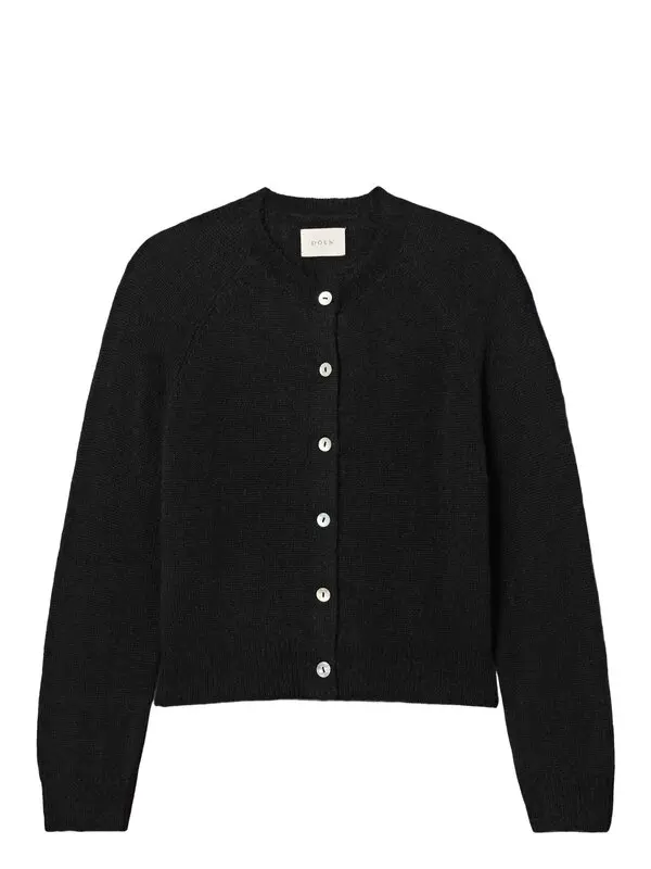 DÔEN Long-sleeved Cardigan With Crew Neck - Black