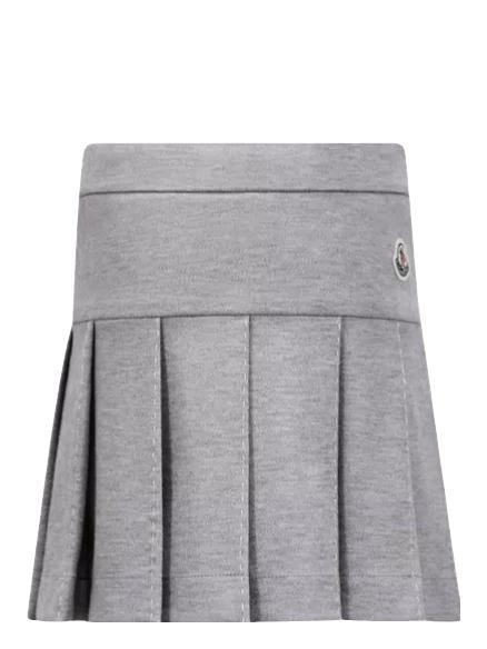 Moncler Logo Patch Pleated Skirt - Gray