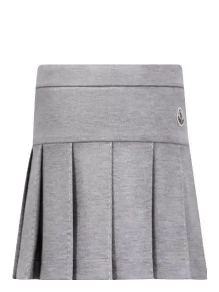Moncler Logo Patch Pleated Skirt - Grey