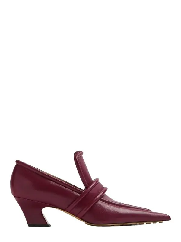 Bottega Veneta Cusp High-heeled Leather Loafers - Red