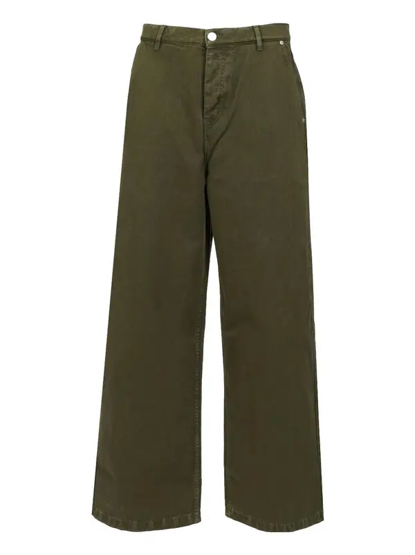 Ami High Waisted Wide Leg Jeans - Green