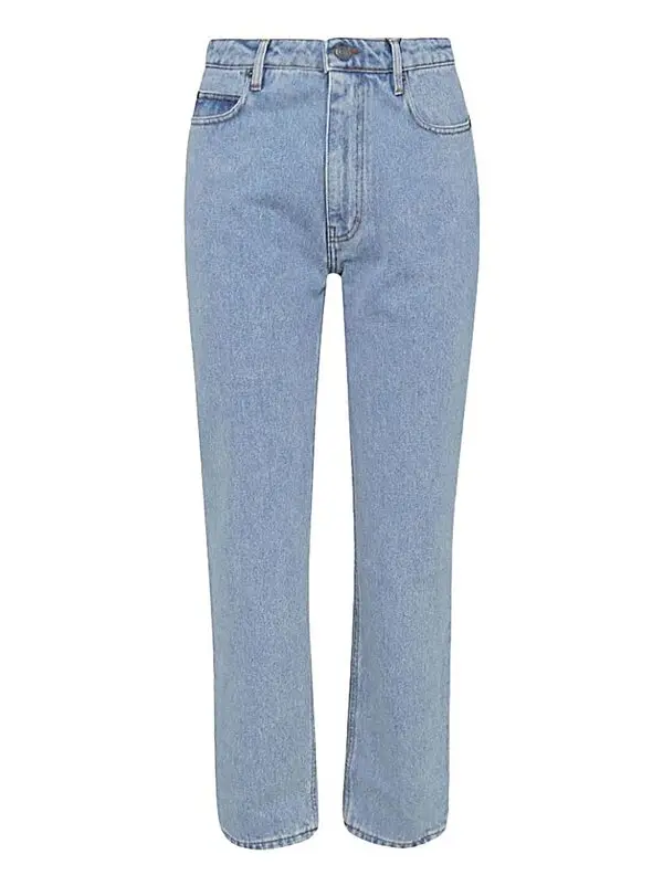 Ami Logo Patch Straight Leg Jeans - Blue