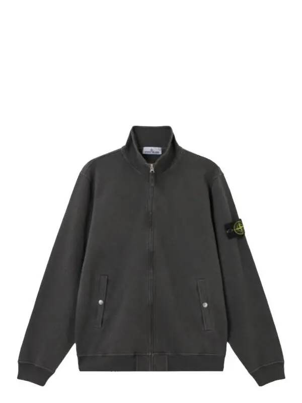Stone Island Old Effect Zipper-up Track Jacket - Charcoal-grey
