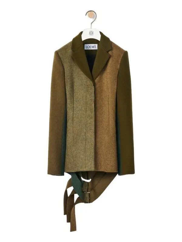 Loewe Slashed Wool-blend Jacket - Green