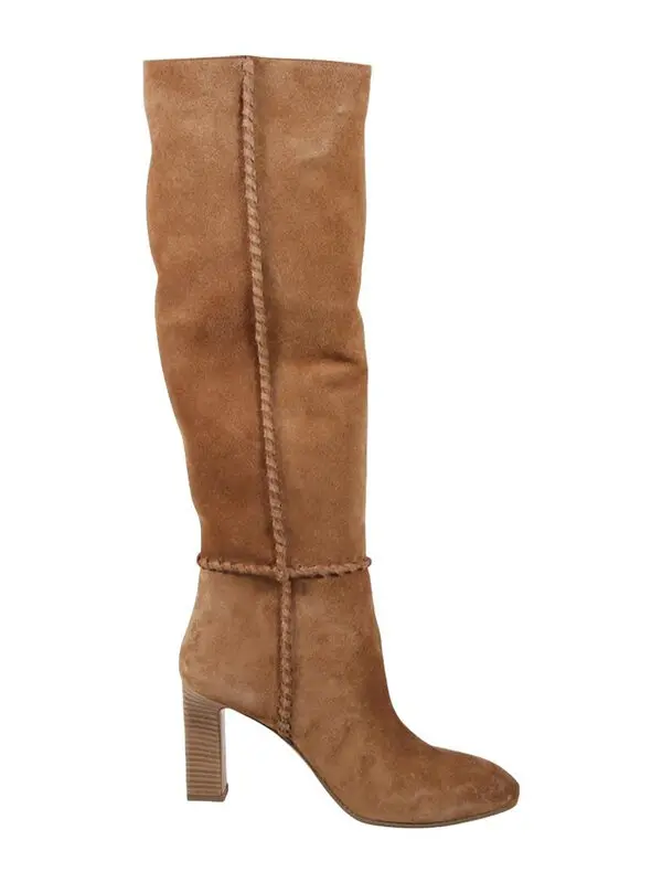 AQUAZZURA Almond Toe Knee High Boots - Camel