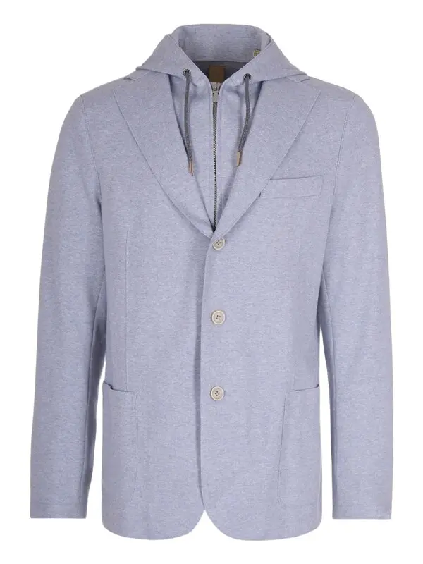 Eleventy Drawstring Hooded Jacket - Gray