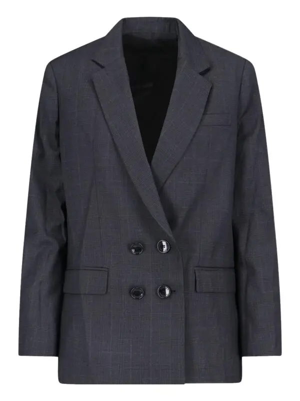Isabel Marant Étoile Checked Double Breasted Blazer - Anthracite