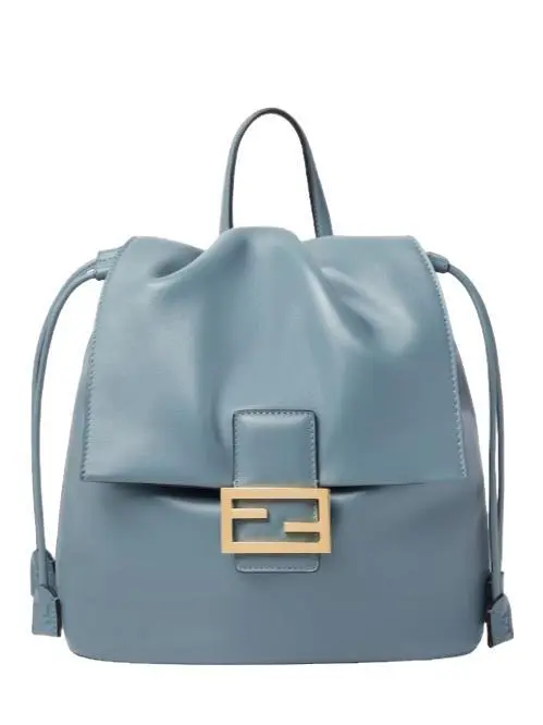 Fendi Ff Clasp Drawstring Backpack - Mercury Blue
