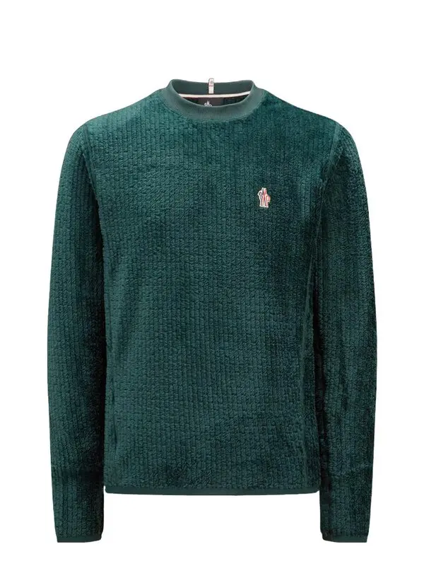 Moncler Ribbed Fleece Crewneck Sweatshirt - Dark Green