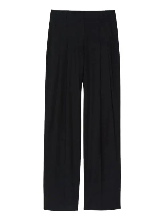 THE FRANKIE SHOP Gelsomino Pleated Wide-leg Trousers - Black